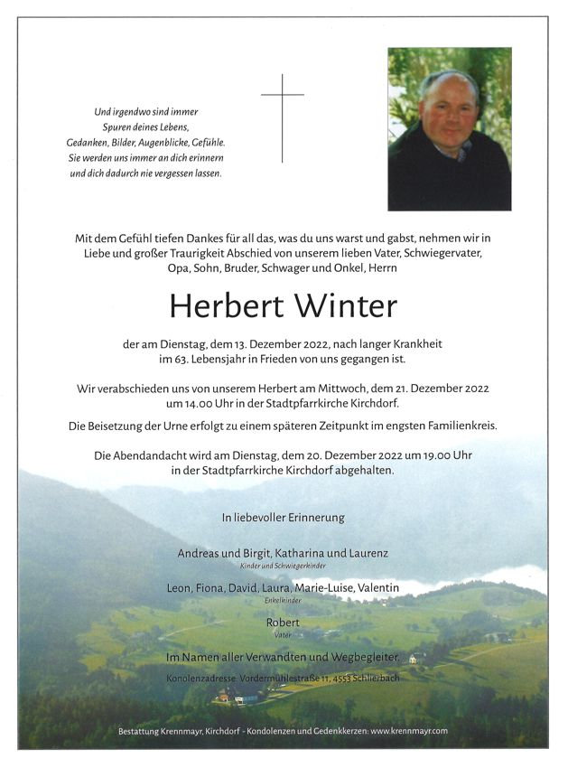 Todesfall Herbert Winter